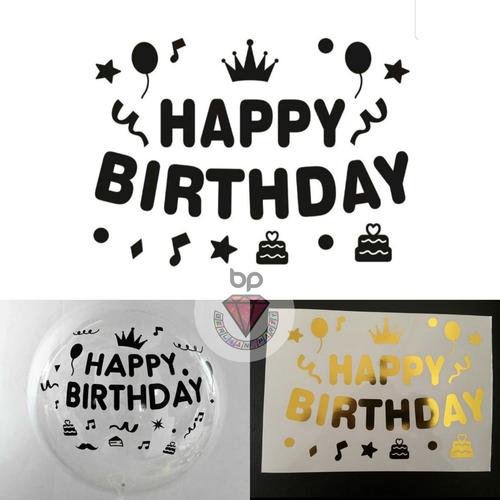 Jual Stiker Balon PVC / Sticker Balon PVC Happy Birthday ( Stiker Saja ...