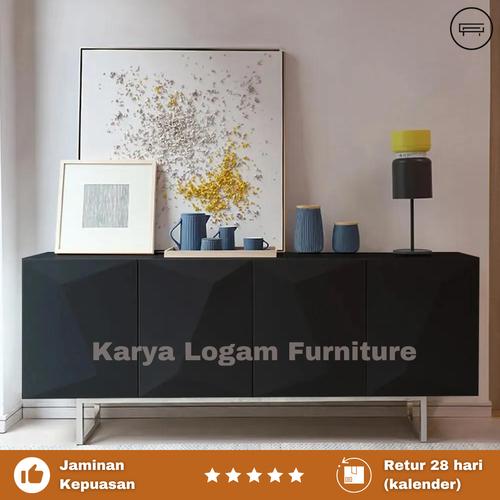 Jual Lemari Meja Buffet Modern - Kabinet Kayu Jati dan Kaki Stainless ...