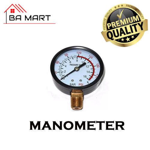 Jual PENGUKUR TEKANAN POMPA AIR PRESSURE GAUGE MANOMETER JET 1/4" INCH ...