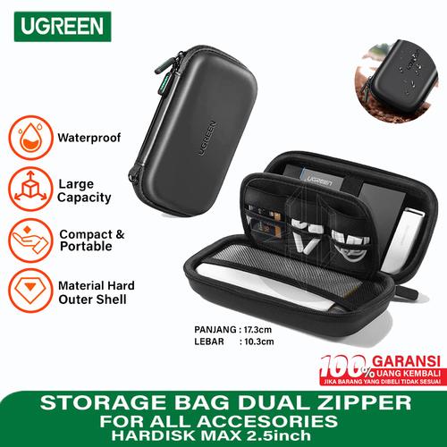 Promo Ugreen Travel Storage Bag Zipper Hard Case Tas Pouch Small Size ...