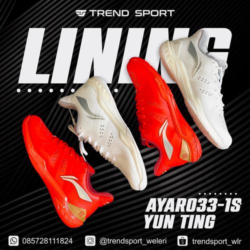 Jual SEPATU BADMINTON LINING AYAR033-1S YUN TING - Merah, 40 1/3 - Kab ...