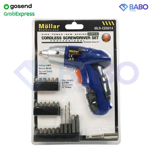 Jual MOLLAR 4.8V Cordless Screwdriver Drill Mesin Bor Baterai Obeng ...