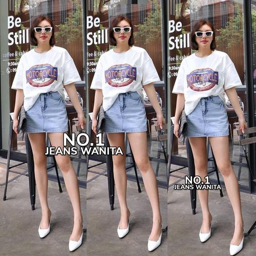 Jual Denim Skirt Rok jeans rok mini rok pendek wanita gaya korean ...