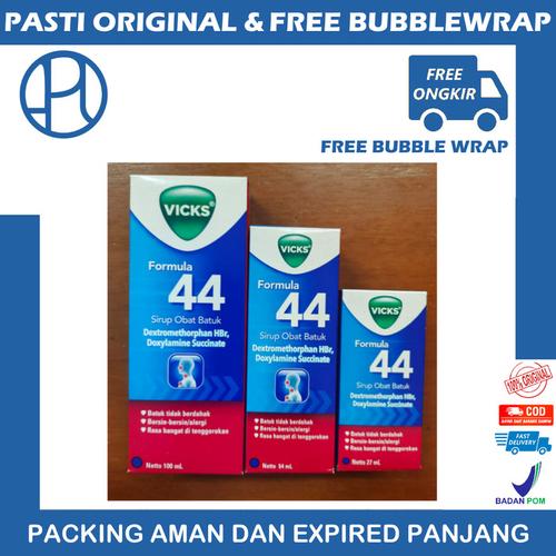 Jual VICKS FORMULA 44 UNTUK BATUK KERING FLU BERSIN ALERGI 100ML 54ML ...