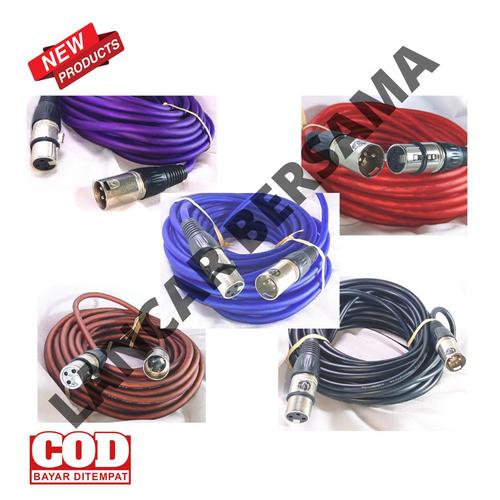 Jual KABEL XLR MIC M/F OFC MICROPHONE HITAM/WARNA 5M,10M,15M - 5M ...