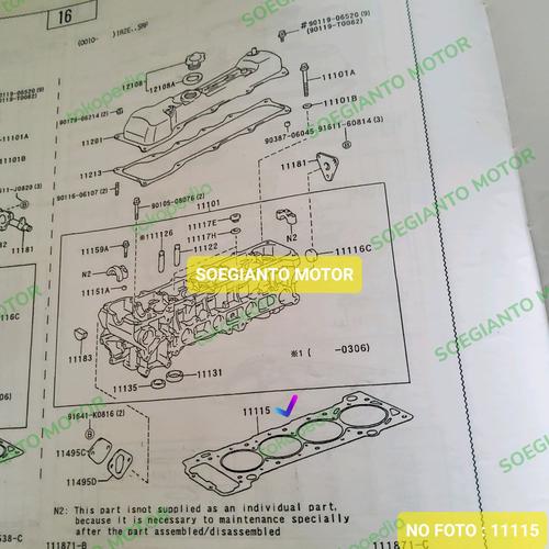Jual 11115-75010 ORI TOYOTA GASKET CYLINDER HEAD PACKING KOP KIJANG EFI ...