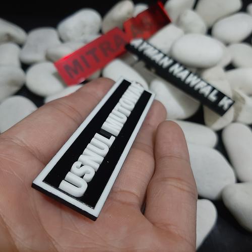 Jual Name Tag Text Timbul Papan Nama Id Card - Pake Lis, Magnet - Kab ...