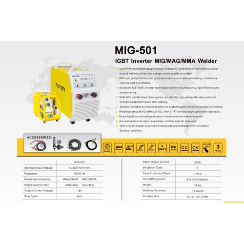 Jual FUTON MIG-501 MESIN LAS TRAFO/TRAVO LAS IGBT/MIG/MAG/MMA WELDING ...