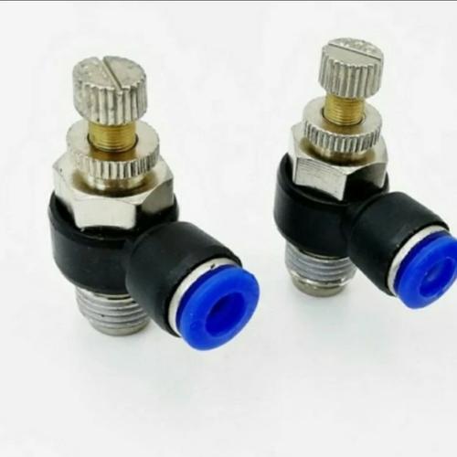 Jual fitting pneumatic speed control selang 10mm drat 1/4 KSL 10-02 ...
