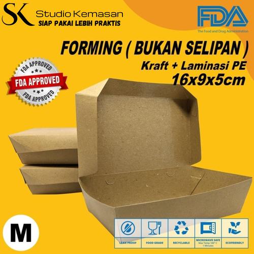 Jual Paper Lunch Box Size M FoodGrade Bahan ECO Kraft Paper|Kemasan ...