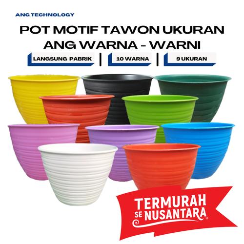 Jual Pot Tawon Putih Hitam ANG 20 CM 18 CM Pot Bunga Tanaman WARNA ...