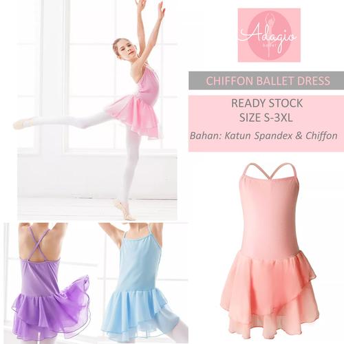Jual Ballet Chifon Dress Anak - Baju Balet Anak Terusan Rok Sifon ...