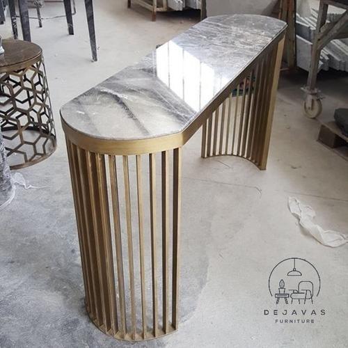 Jual Meja Konsul Stainless Gold Doff Marmer Carrara Minimalis - Meja ...