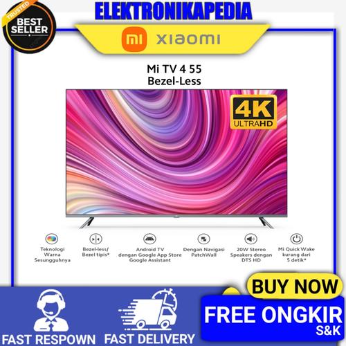 Jual XIAOMI TV 4 55 INCH BEZELLESS 4K UHD ANDROID MI TV 4 QUANTUM DOT ...