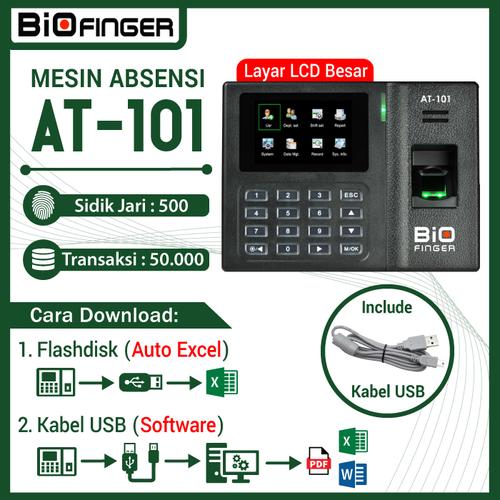 Jual Fingerprint Mesin Absensi Jari BioFinger AT-101 USB Flash/Kabel ...