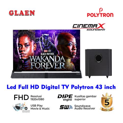 Jual Digital Tv Led Polytron Full HD 43 inch Cinemax Soundbar ...
