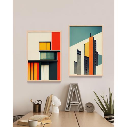 Jual Lukisan Print Tema Bauhaus Gedung Simple Minimalis Poster Wall Art ...