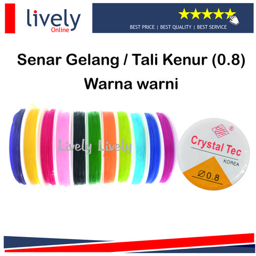 Jual Tali Karet Gelang Kenur Senar Elastis Aneka Warna Crystal Tec ...