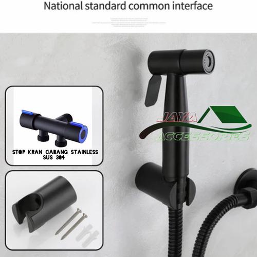 Jual paket jet shower kamar mandi shower closet hitam full dan kran ...