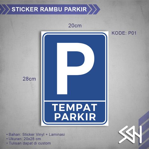 Jual Stiker Sticker Rambu Dilarang Parkir Custom Text Tulisan Bahan ...