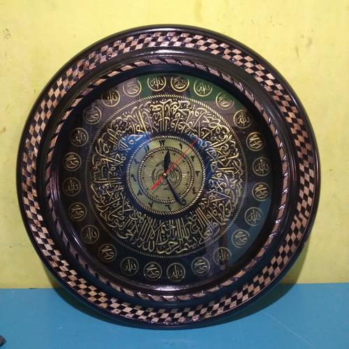 Promo Kaligrafi Jam bulat kayu. Jam bulat kayu . Garansi mesin. ukuran ...