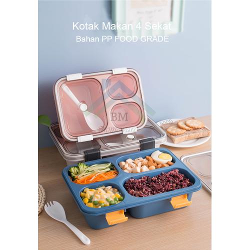 Jual Kotak Makan Siang Sekat / Lunch Box Anak dengan Tutup / Kotak Bekal - Biru 850ml - Jakarta ...