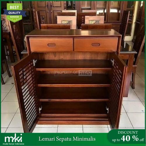Jual Lemari Penyimpanan Sepatu Kayu Jati / Lemari Sepatu Serbaguna ...