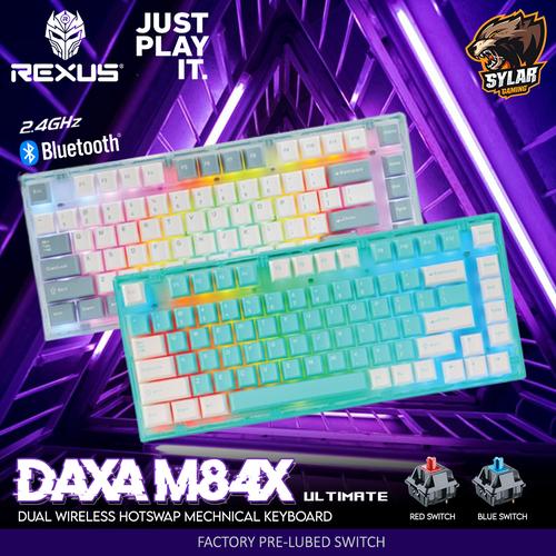 Jual Rexus Daxa M84X Ultimate 75% RGB Hotswap Wireless Gaming Keyboard ...