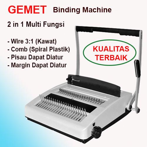 Jual Mesin Jilid Binding Kawat dan Spiral Plastik, Dual Fungsi, GEMET ...