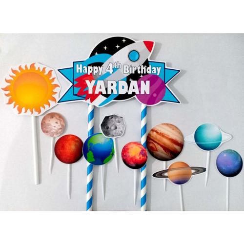 Jual TOPPER CAKE - HIASAN KUE GAMBAR GALAXY PLANET BISA CUSTOM NAMA ...