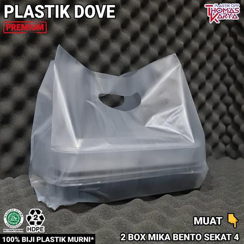 Jual Kantong Plastik Kemasan Makanan Dove Model Jinjing Elegan - 25x30 ...