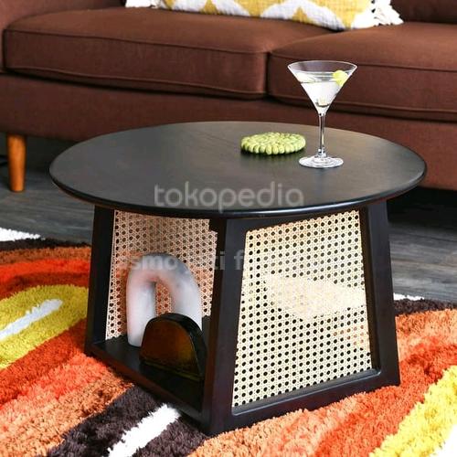 Jual coffee table minimalis mix rotan - diameter 80cm - Kab. Jepara ...