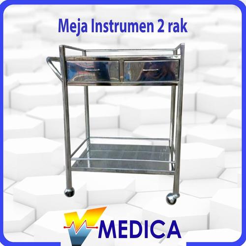 Jual (Reguler) Meja Instrument 2 Rak Laci / Meja Instrumen Rumah Sakit ...