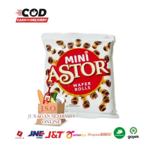 Jual Mini Astor Wafer Rolls 27gr Mini Astor Wafer Coklat Roll Snack ...