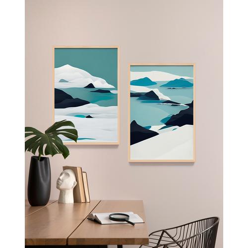 Jual Lukisan Gunung Es Antartika Laut Es Simple Minimalis Dengan Frame ...