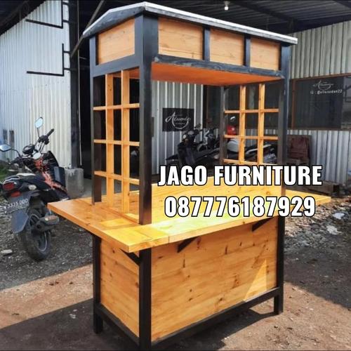 Jual booth jati belanda portable promo / booth usaha jualan minuman ...