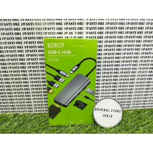 Jual ROBOT USB C HUB 9 IN 1 HT590 ADAPTER USB Type C MACBOOK IPAD PRO ...
