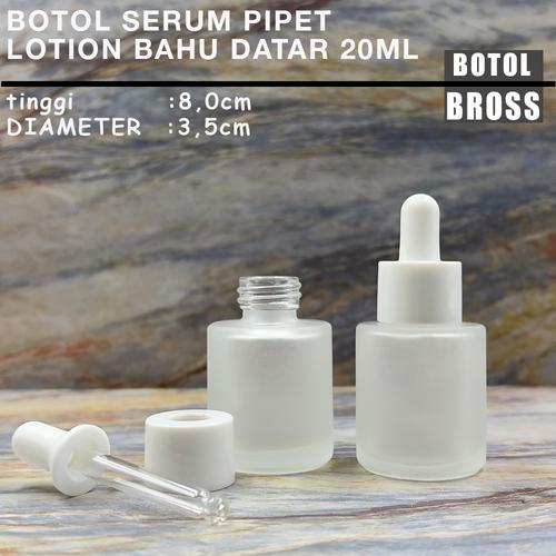 Jual Botol Pipet Kaca 20ml Frost Bahu Datar Serum Kaca Tebal Dropper ...