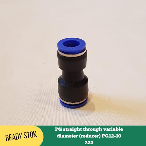 Jual KONEKTOR FITTING SLIP LOCK straight reducer 12x10 mm PNEUMATIC ...