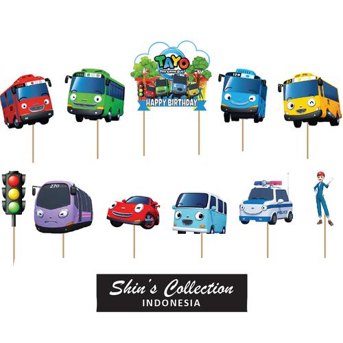 Jual Cake topper Tayo and friends set isi 11 pcs - 02 - Kab. Banyumas ...