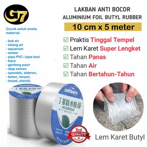 Jual Lakban Anti Bocor Super Kuat Aluminium Foil Waterproof Anti Air - 5 cm x 3 meter - Kab ...