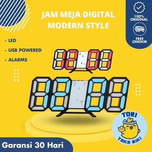 Jual am Meja LED 3D / Jam Dinding Digital Angka Modern Minimalis - JM ...
