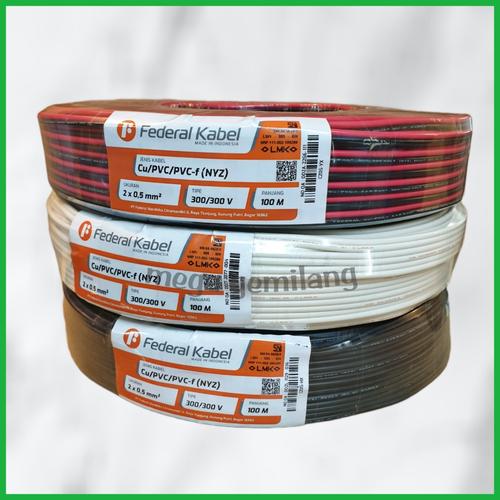 Jual Kabel listrik Federal 2 x 0.5 NYZ 100 meter - 1 roll, Hitam ...