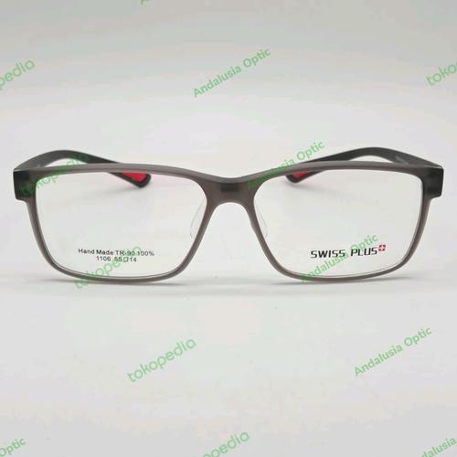 Jual Frame Kacamata Pria Wanita Sport SWISS PLUS 1106 Matte Grey Original - FRAME SAJA - Jakarta ...