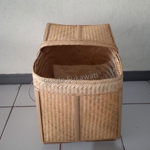 Jual Kerajinan Wadah Katung set kotak anyaman bambu besar - Coklat ...