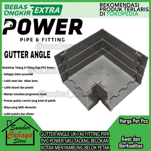 Jual GUTTER ANGLE UK 140 FITTING PIPA PVC POWER SIKU TALANG BELOKAN ...