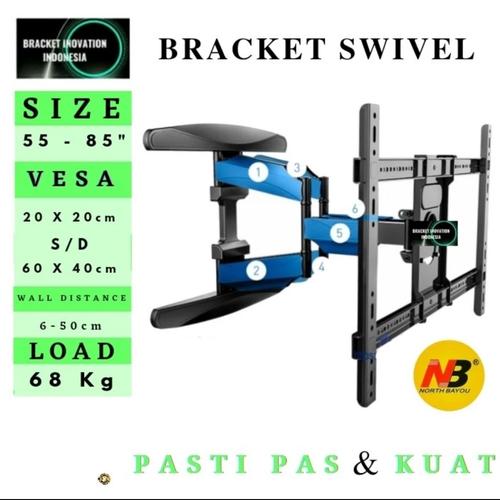 Jual Bracket Tv 60 65 70 75 80 82 90 100 inch North Bayou Sixth Swing ...