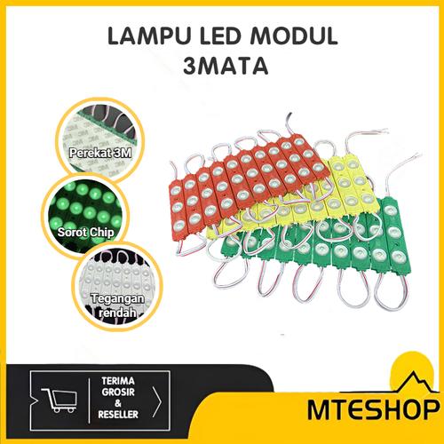 Jual MTE Lampu LED Modul 3Mata SMD DC 12Volt /24Volt Waterproof - Putih ...