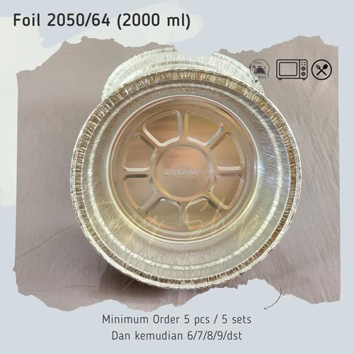 Jual Aluminium Foil Loyang/Tray dan Tutup Bulat 2000 ml (2050/64) - Tanpa Tutup - Kota Tangerang ...