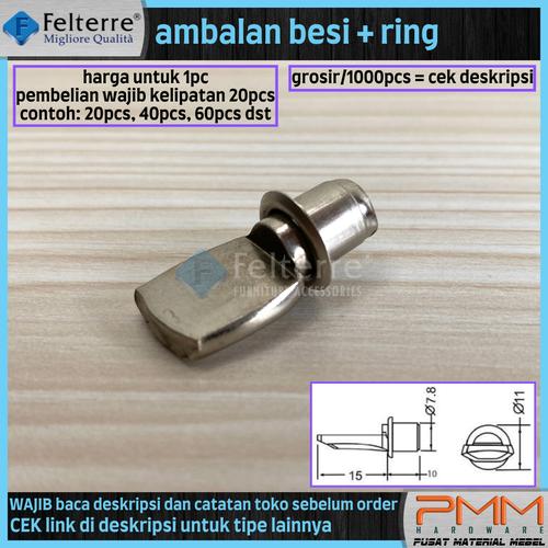 Jual ambalan besi+ring FELTERRE | trapes bracket kaca kayu besi plastik ...